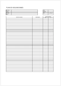 Plan de compras | Plantilla de ejemplo de plan de compras