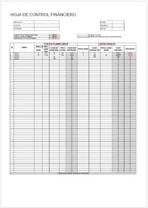 Plantilla de control financiero en Excel | Lista para usar